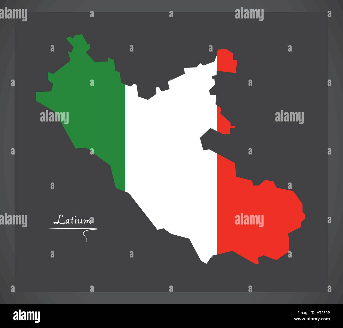 Latium map with Italian national flag illustration Stock Vector Image ...
