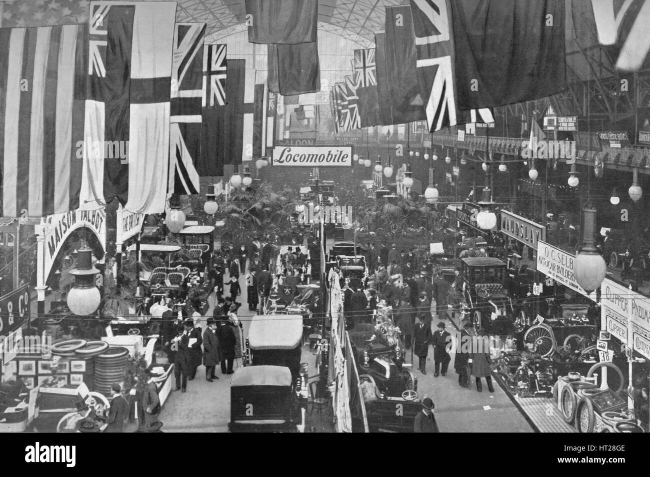 At an automobile exhibition, Agricultural Hall, Islington, London, 1902 ...