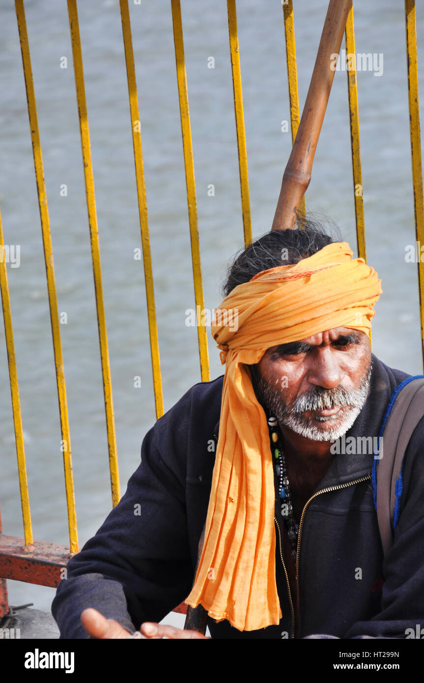 Indian Baba, Swami, Sadhu, Holyman, Saddhu in front of temple in ...