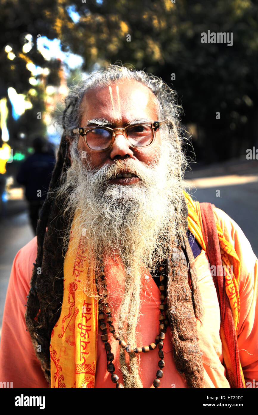 Indian Baba, Swami, Sadhu, Holyman, Saddhu in front of temple in ...