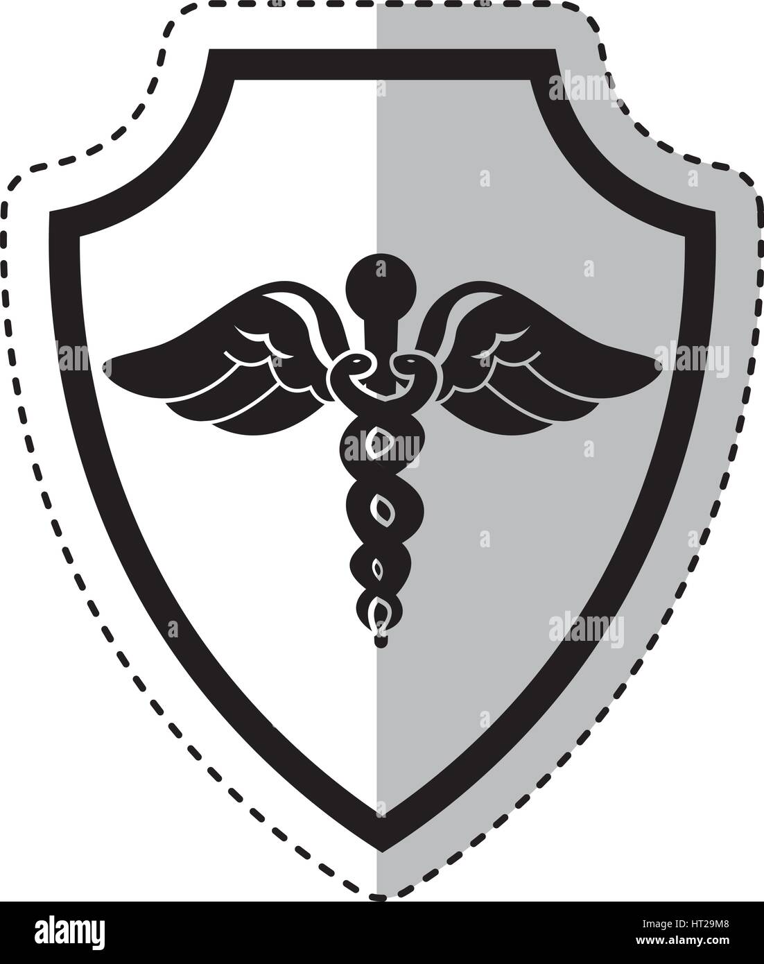 shield insurance with medical symbol isolated icon Stock Vector Image ...