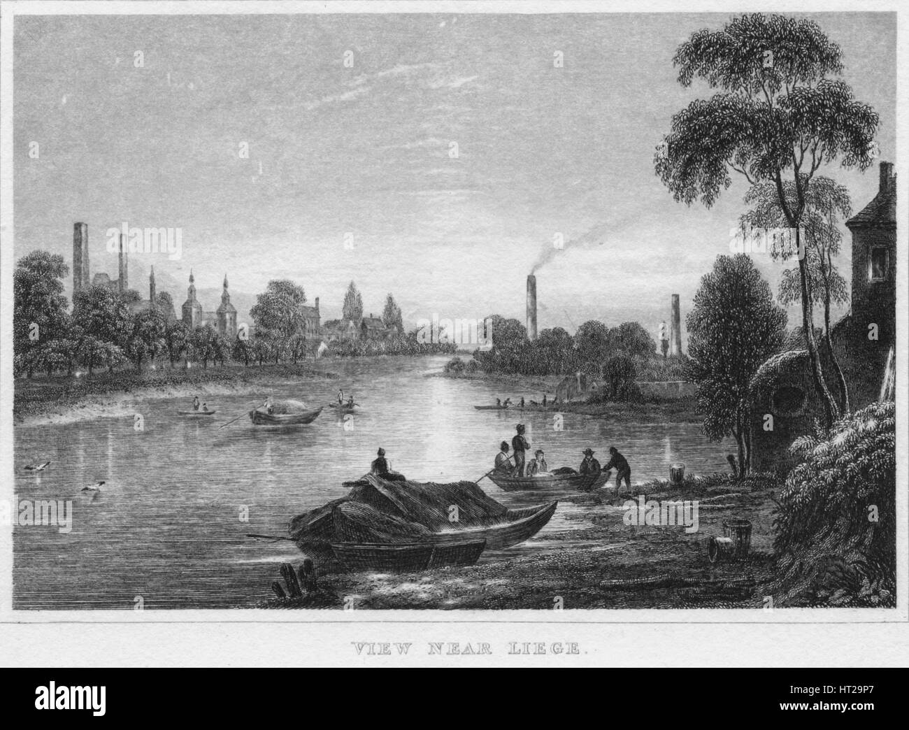 People near water feature Black and White Stock Photos & Images - Alamy