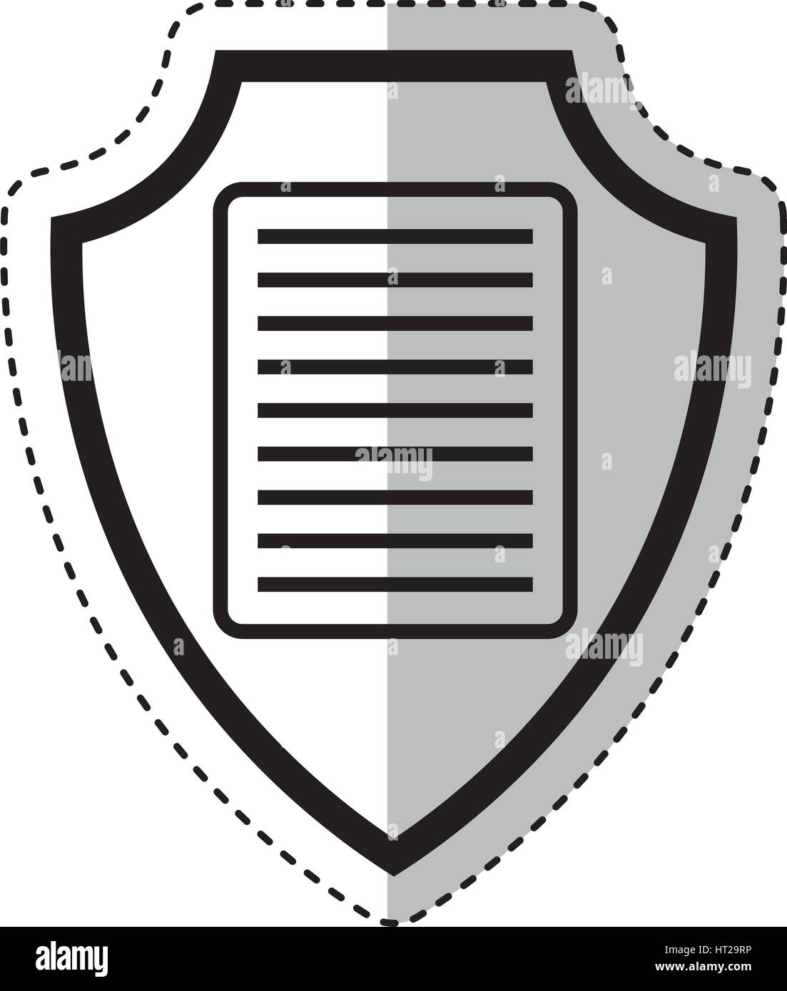 shield insurance with document isolated icon Stock Vector Image & Art ...