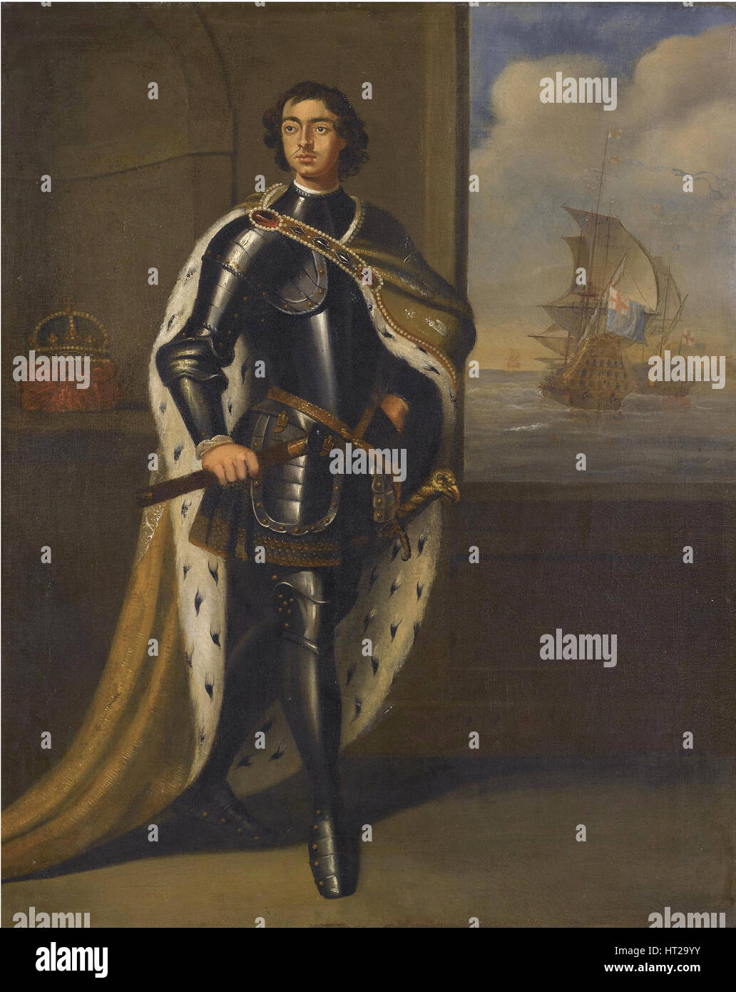 Portrait of Emperor Peter I the Great (1672-1725), 1690s. Artist ...