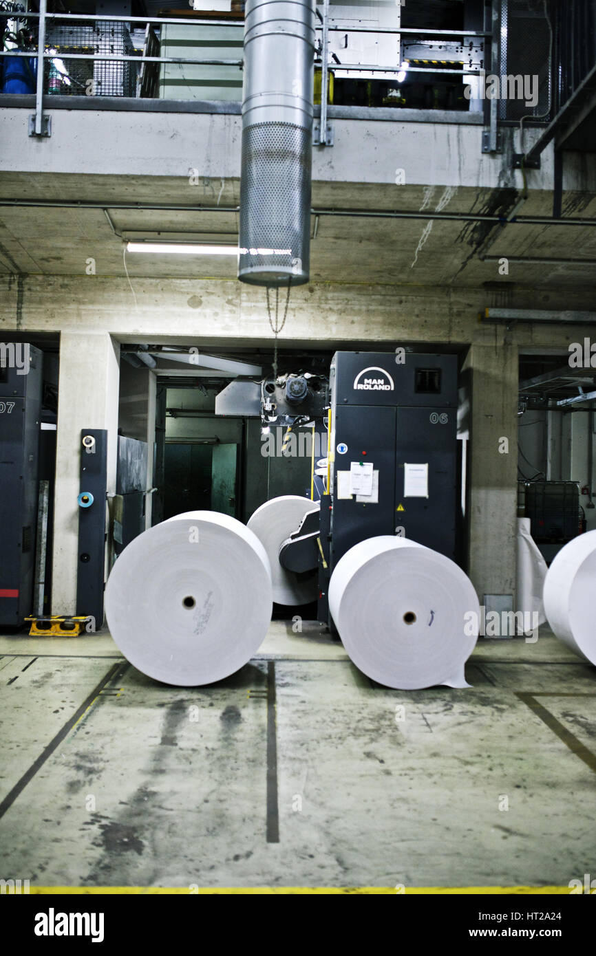 MAN-Roland web-fed offset printing presses in the printing plant of the ...