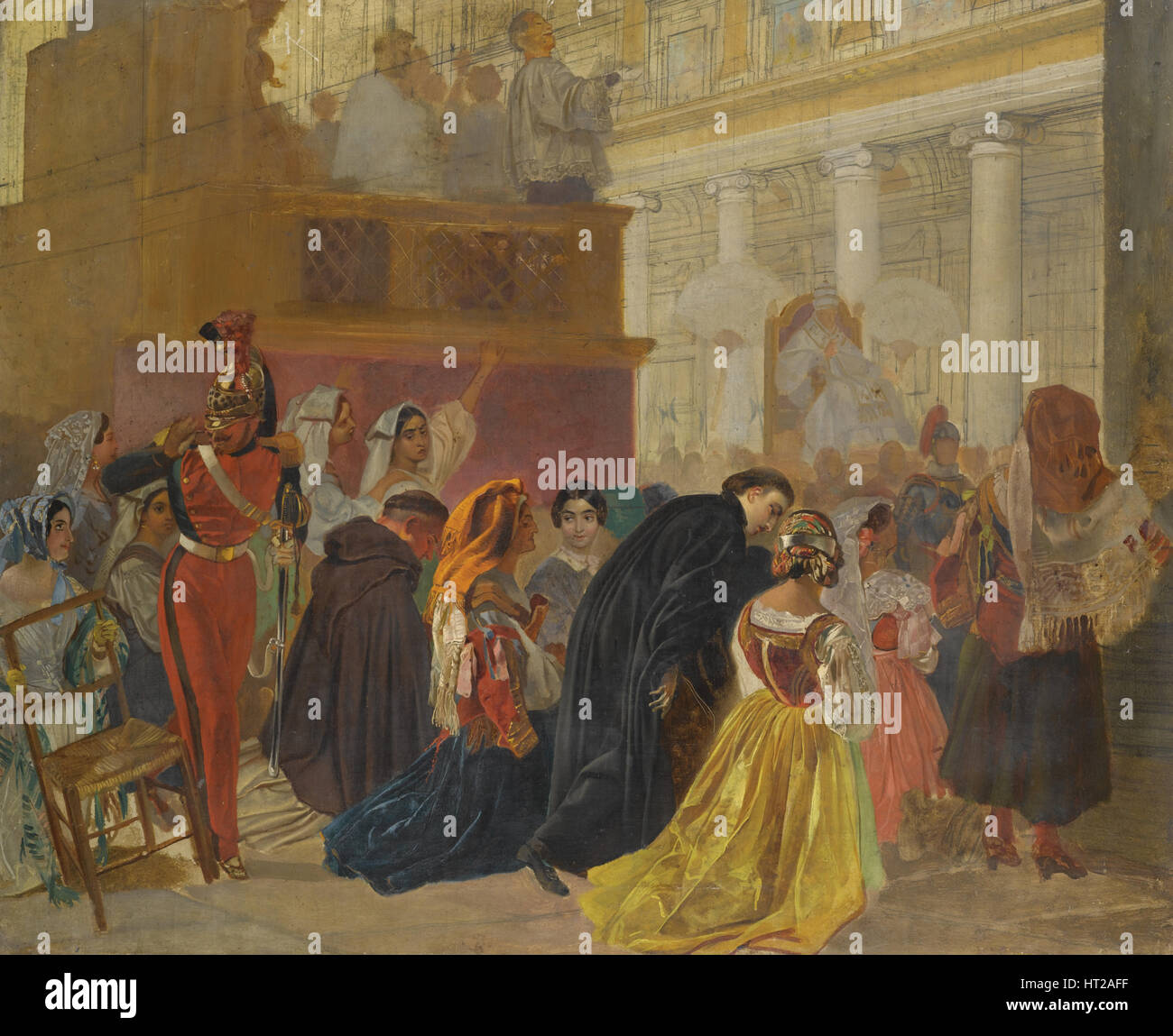 The return of Pope Pius IX to Rome, 1849. Artist: Briullov, Karl ...