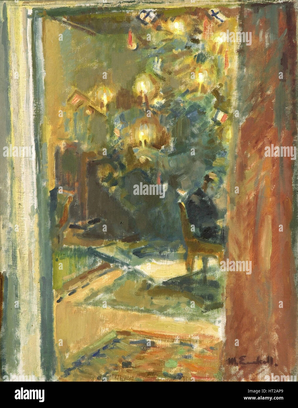 Christmas Tree in the Salon of Kilo Manor, Early 1920s. Artist: Enckell ...