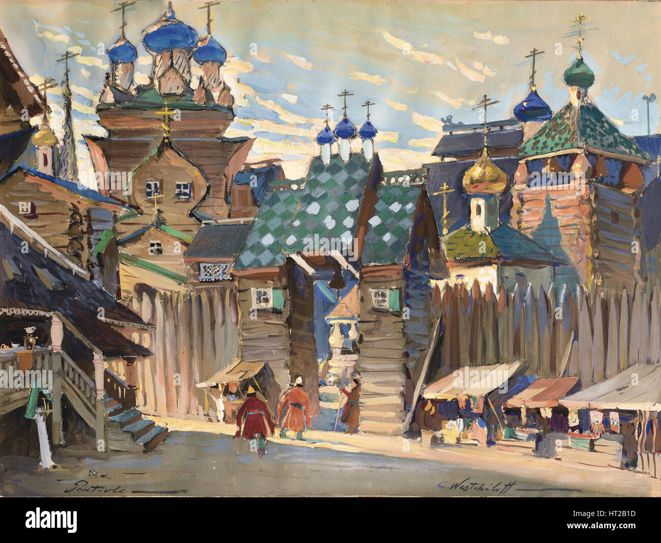 Market Place. Stage design for the opera Prince Igor by A. Borodin ...