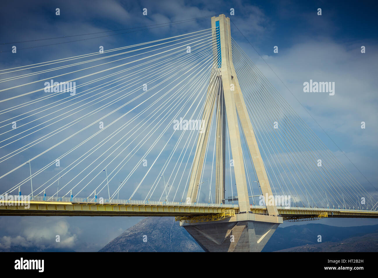 Rio-Antirrio Bridge (Charilaos Trikoupis) in Patras, Greece Stock Photo ...