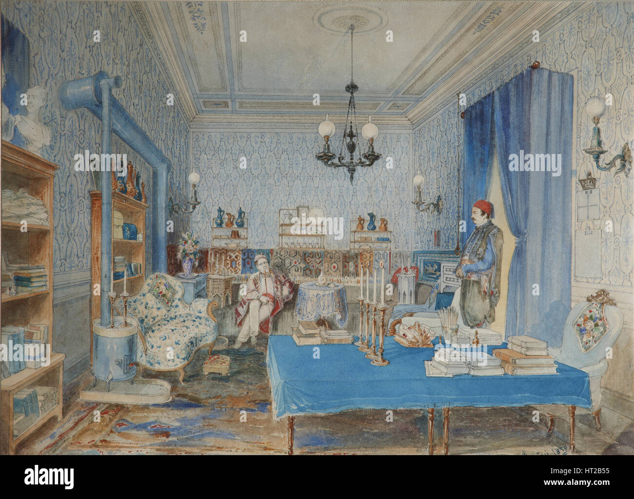 Prince Pavel Petrovich Vyazemsky in his study in Constantinople, 1850 ...