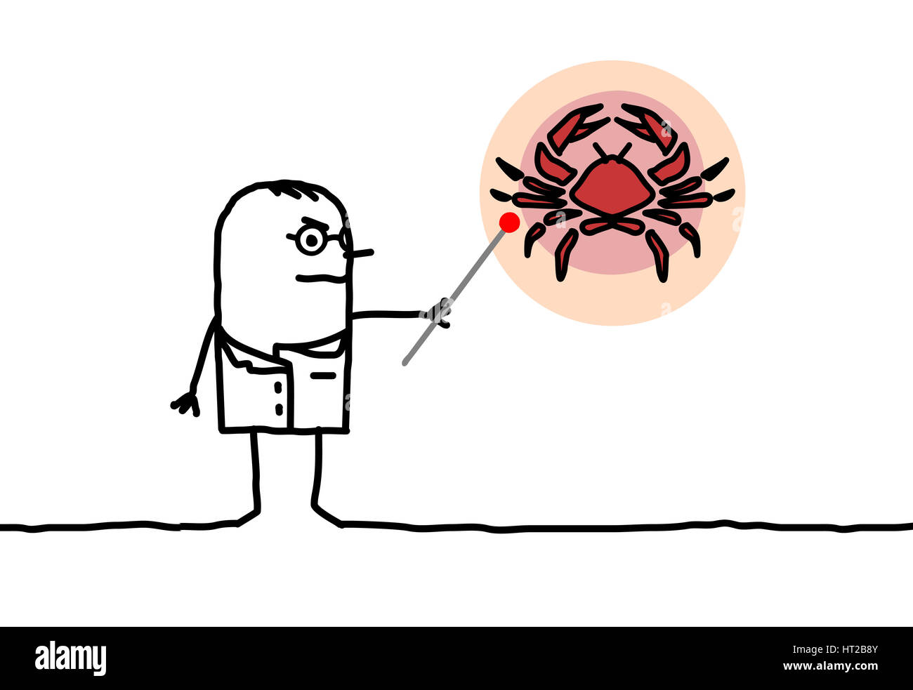 Cartoon characters - doctor with cancer sign Stock Photo - Alamy