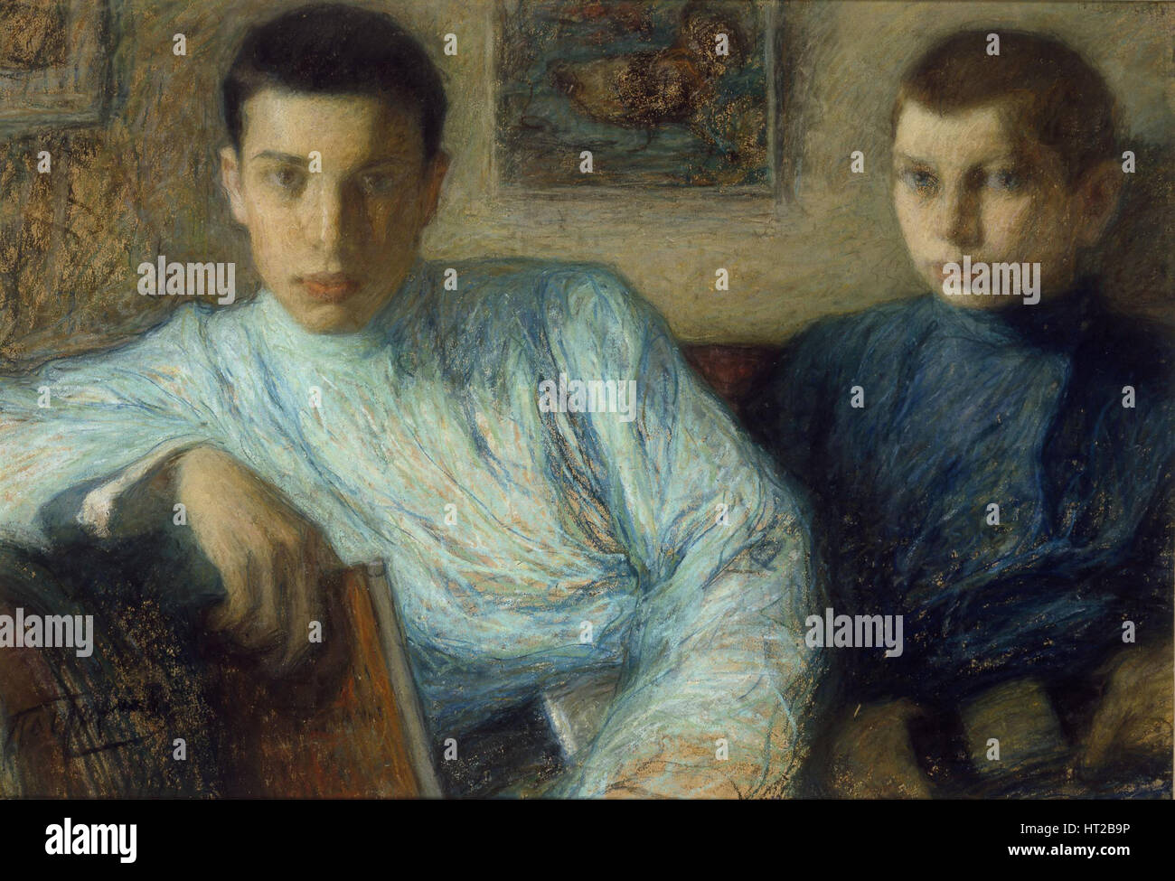 Portrait of Boris and Alexander Pasternak, 1905. Artist: Pasternak ...