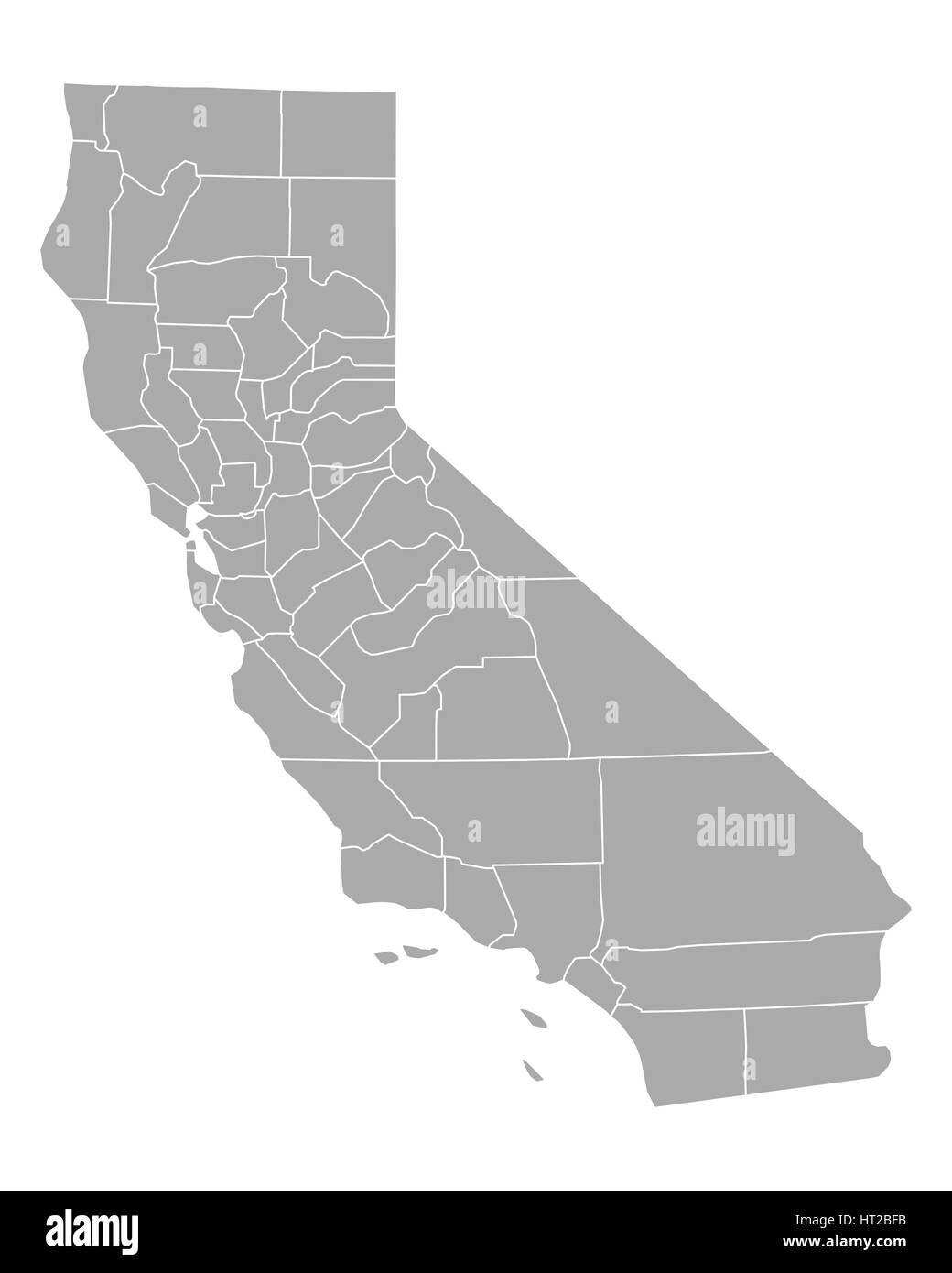 California counties map Black and White Stock Photos & Images - Alamy