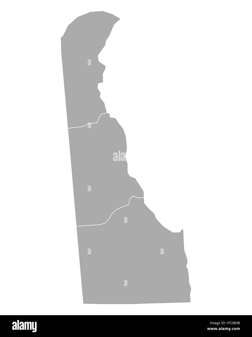 Delaware map with counties Black and White Stock Photos & Images - Alamy