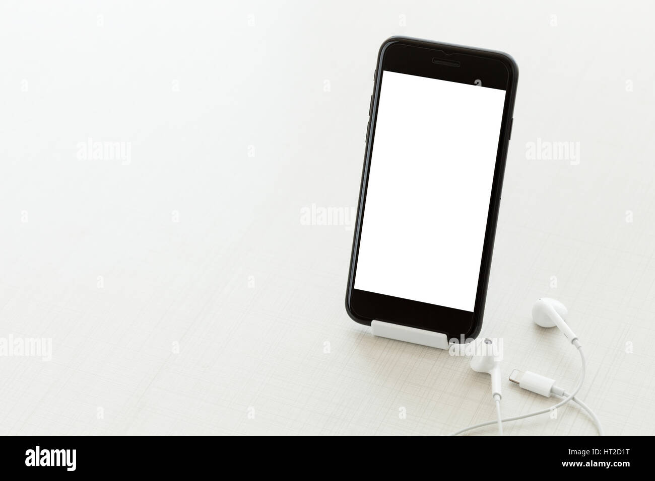 communication phone mobile white screen on desk Stock Photo - Alamy