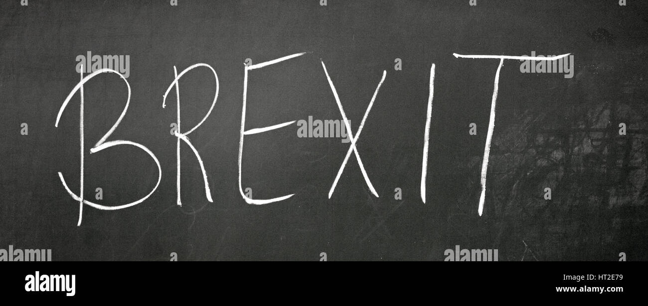 On the blackboard with chalk write BREXIT Stock Photo - Alamy