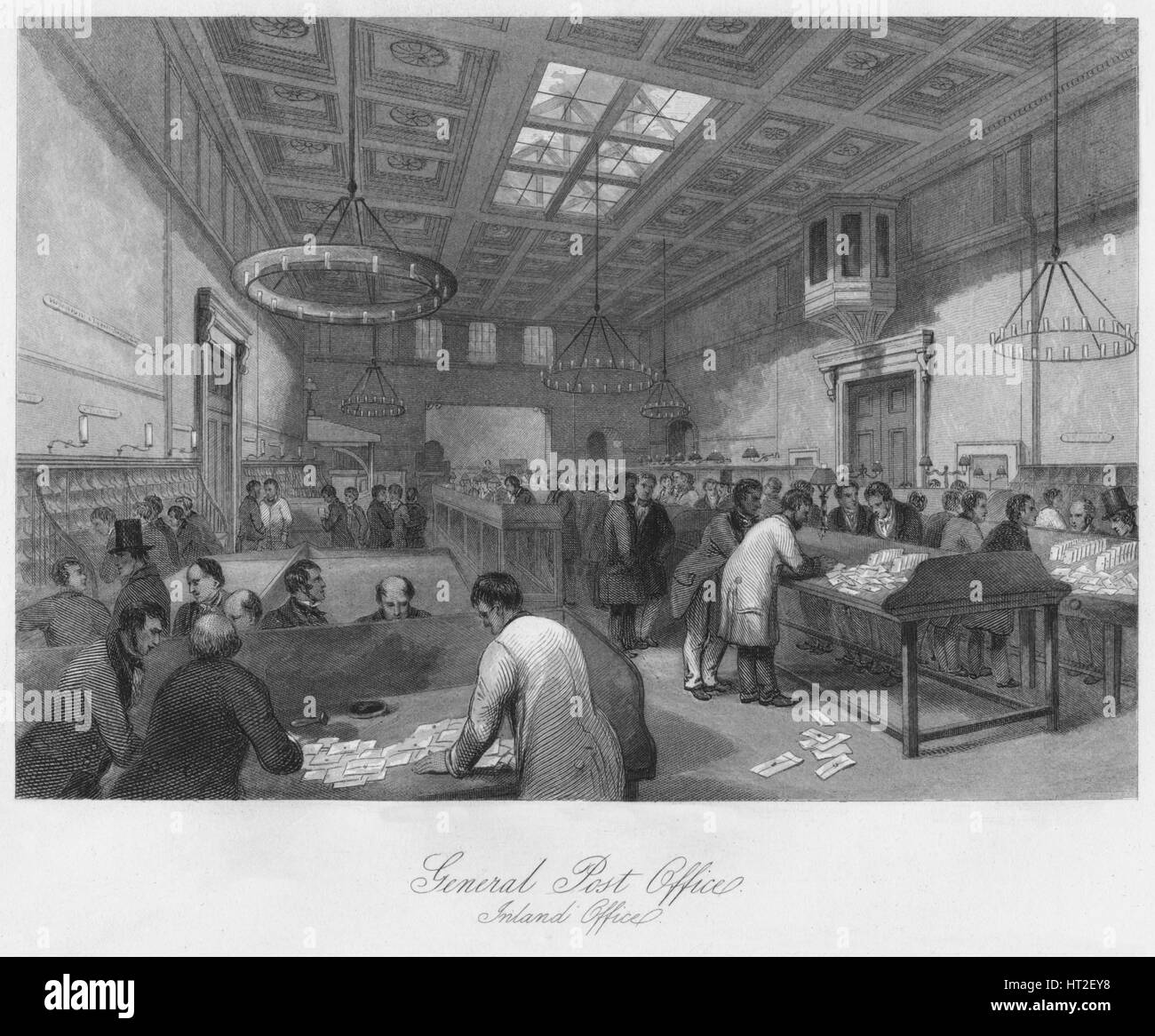 Postal office inside Black and White Stock Photos & Images - Alamy