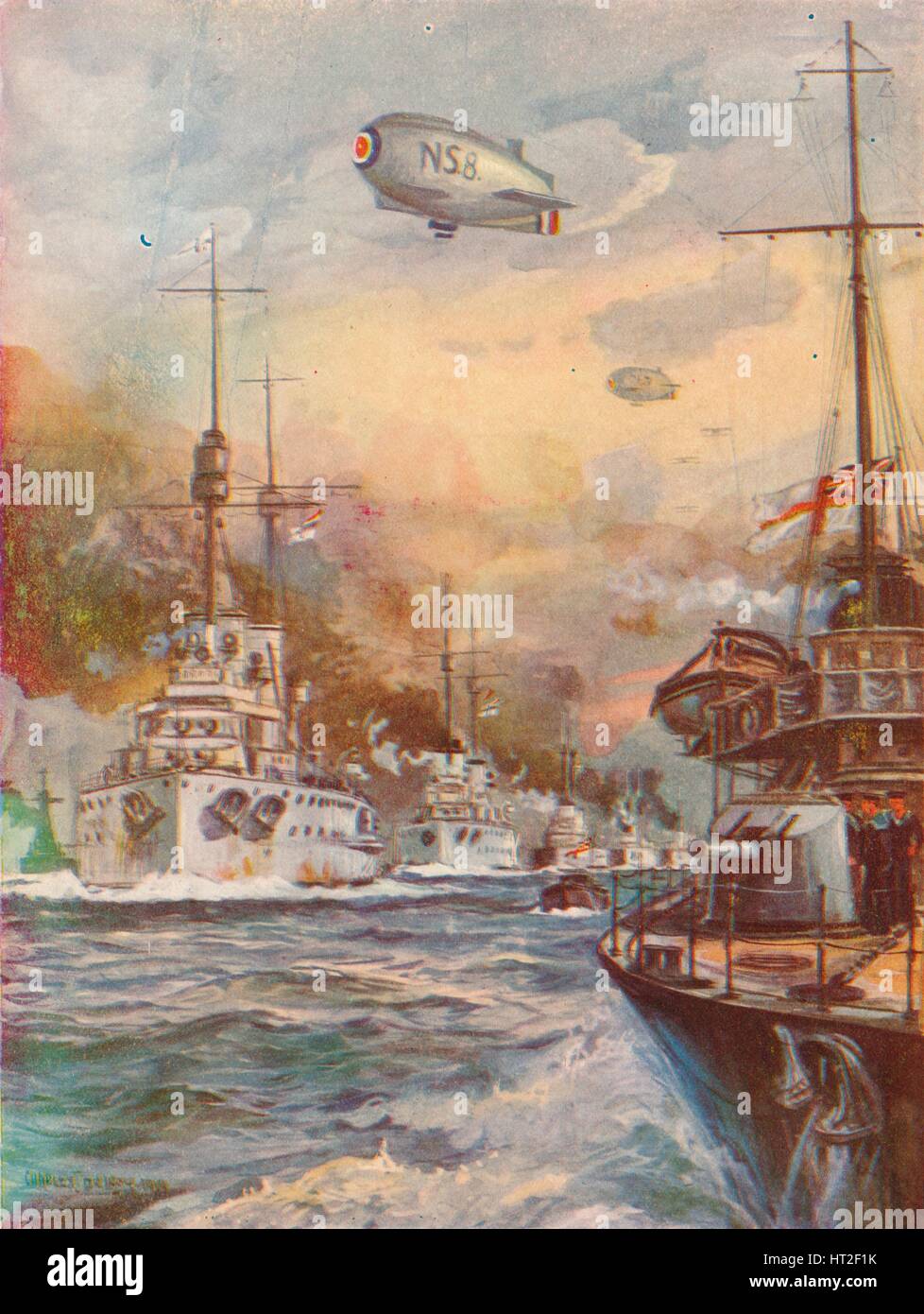 'The Surrender of the German High Seas Fleet', 1918 (1919). Artist ...