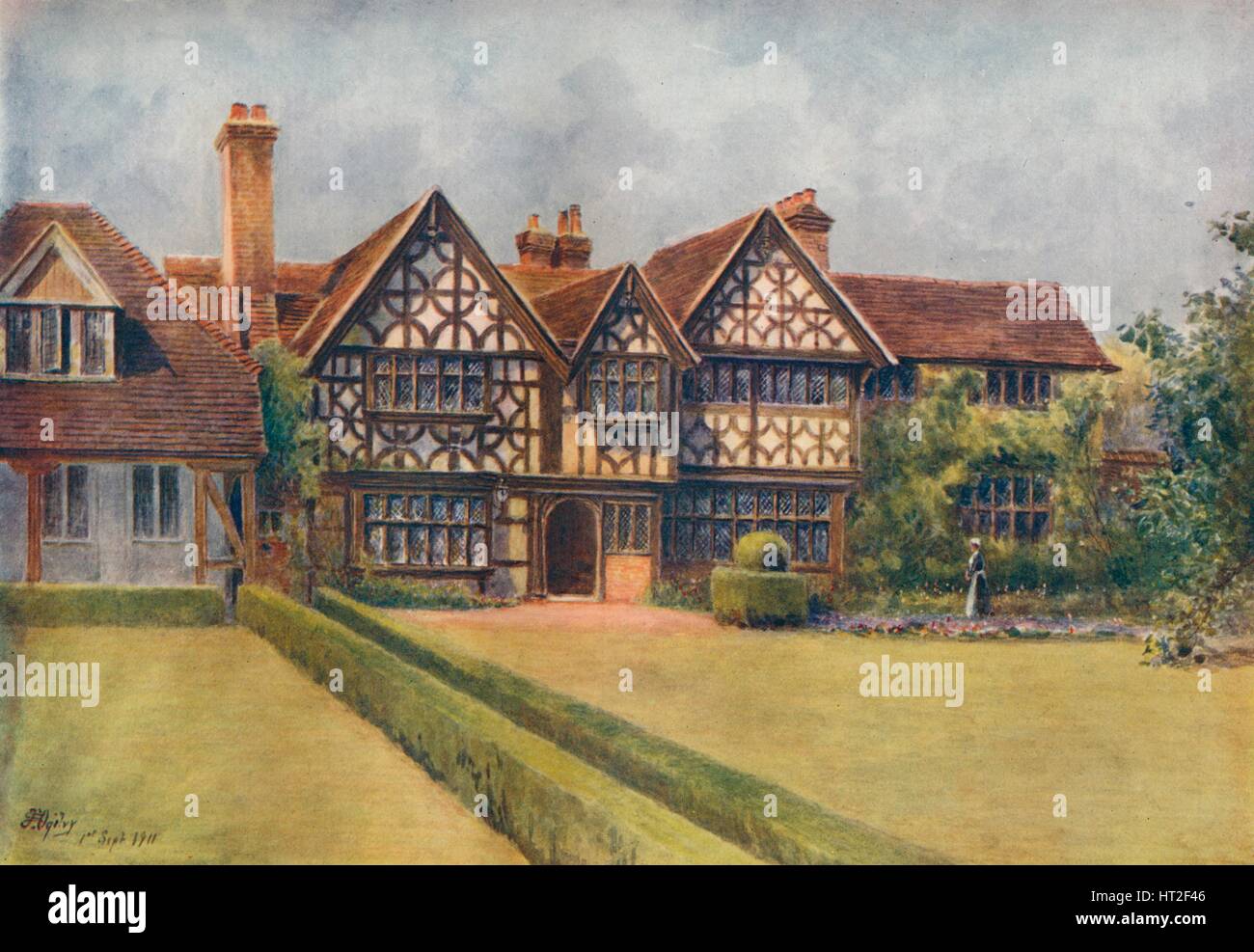 'Great Tangley Manor', 1911, (1914). Artist: James S Ogilvy Stock Photo ...