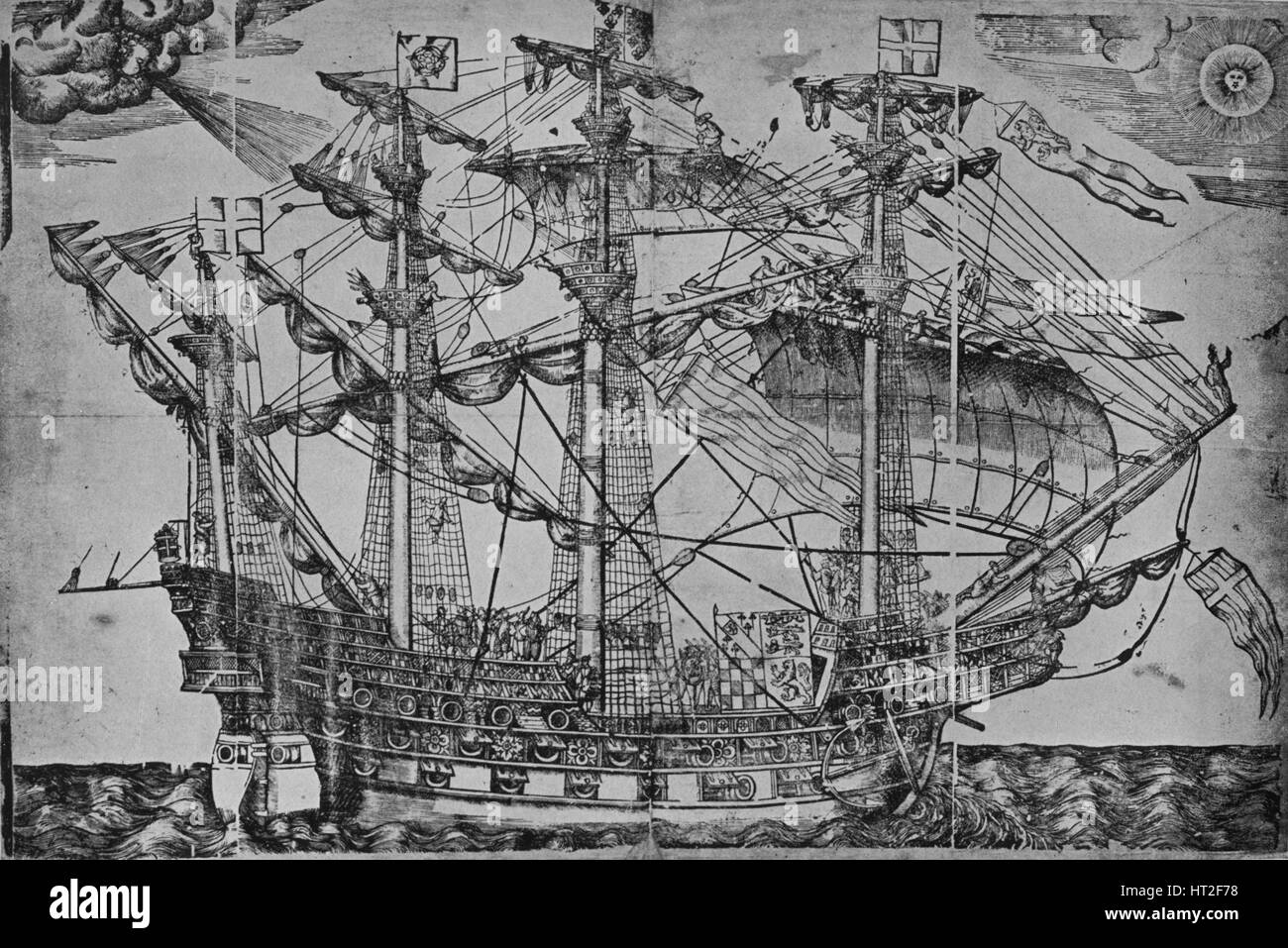 Sir walter raleigh ship Black and White Stock Photos & Images - Alamy