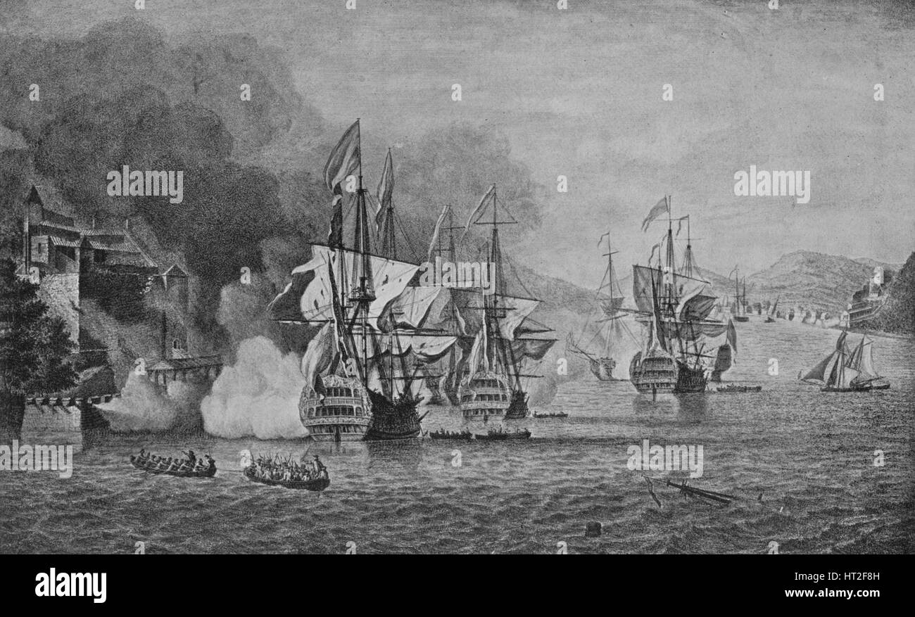 'Vernon at Portobello', c1740. Artist: Samuel Scott Stock Photo - Alamy