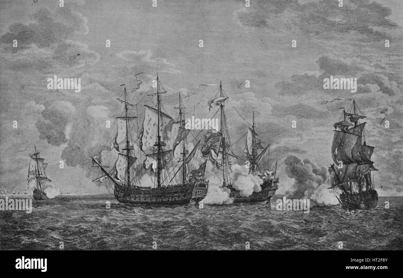 'The 'Buckingham' and the 'Florissant'', c1760. Artist: Richard Paton ...