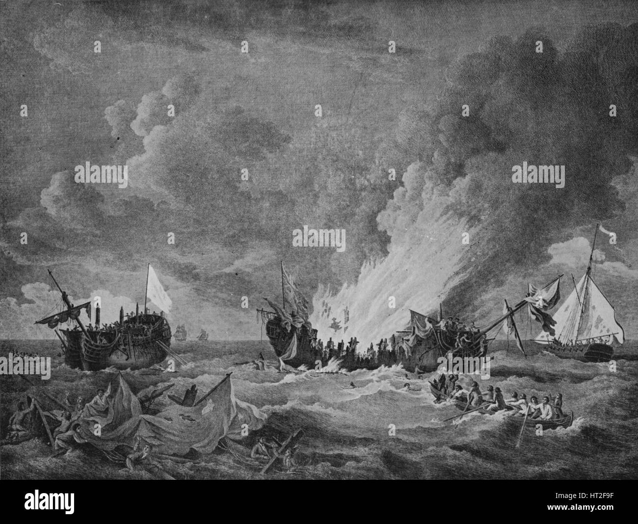 'The 'Quebec' and the 'Surveillante'', c1780. Artist: Richard Paton ...