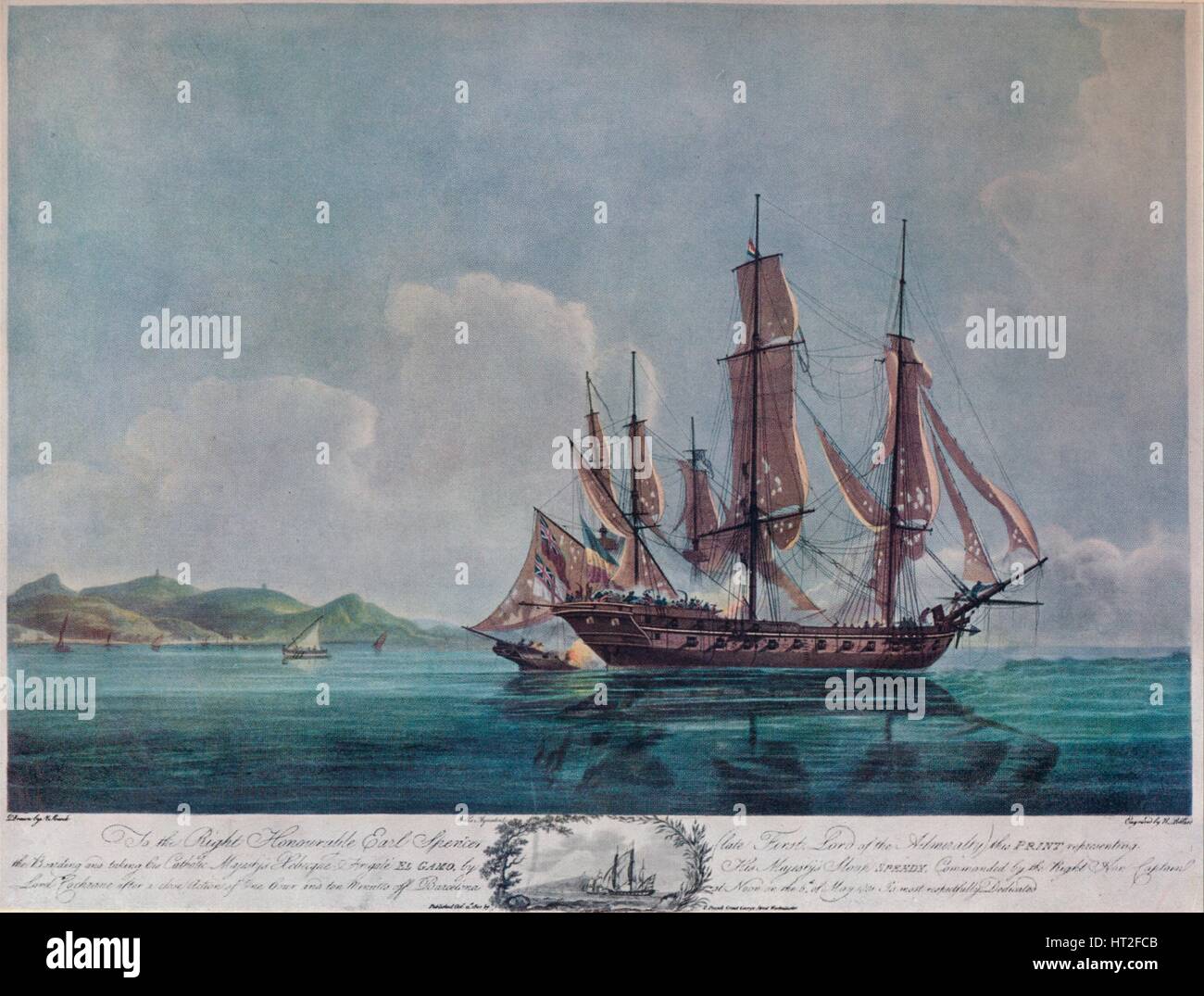 'The Speedy and El Gamo', c1802. Artist: Nicholas Pocock Stock Photo ...