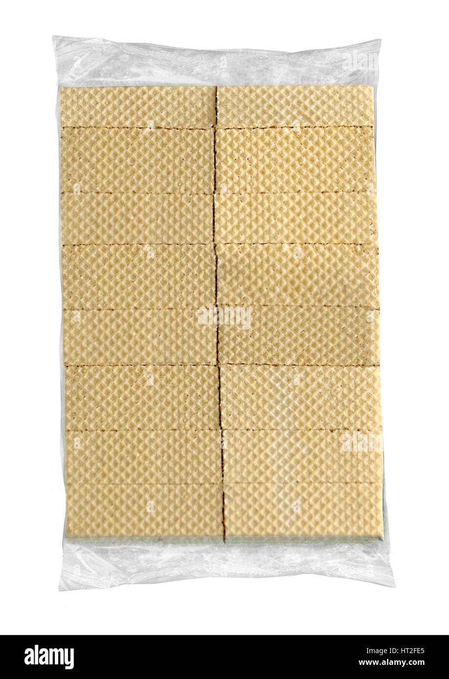 Wafers in plastic pouch snack packaging on white background Stock Photo ...