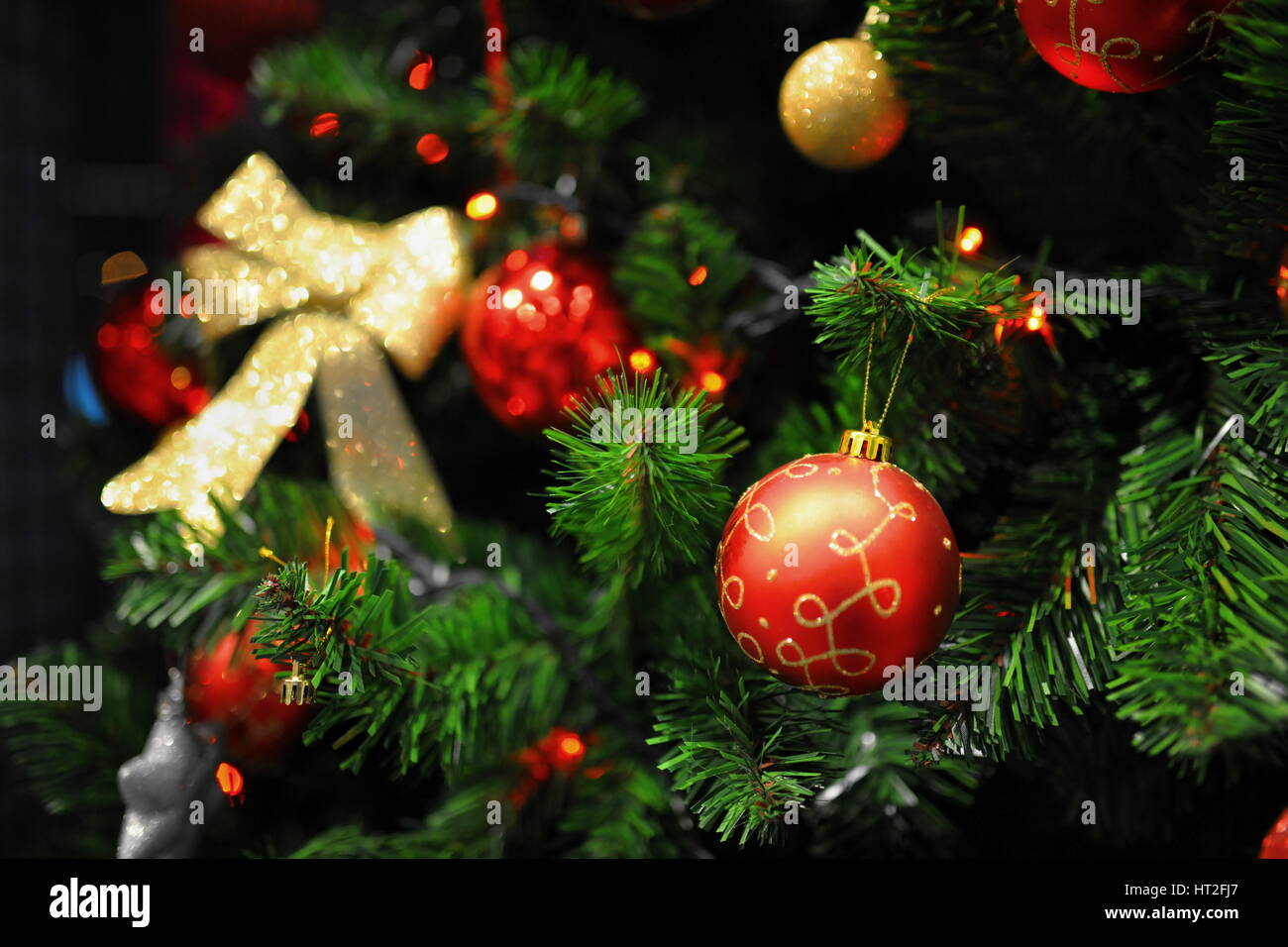 A Christmas tree with decorations and ornaments Stock Photo - Alamy