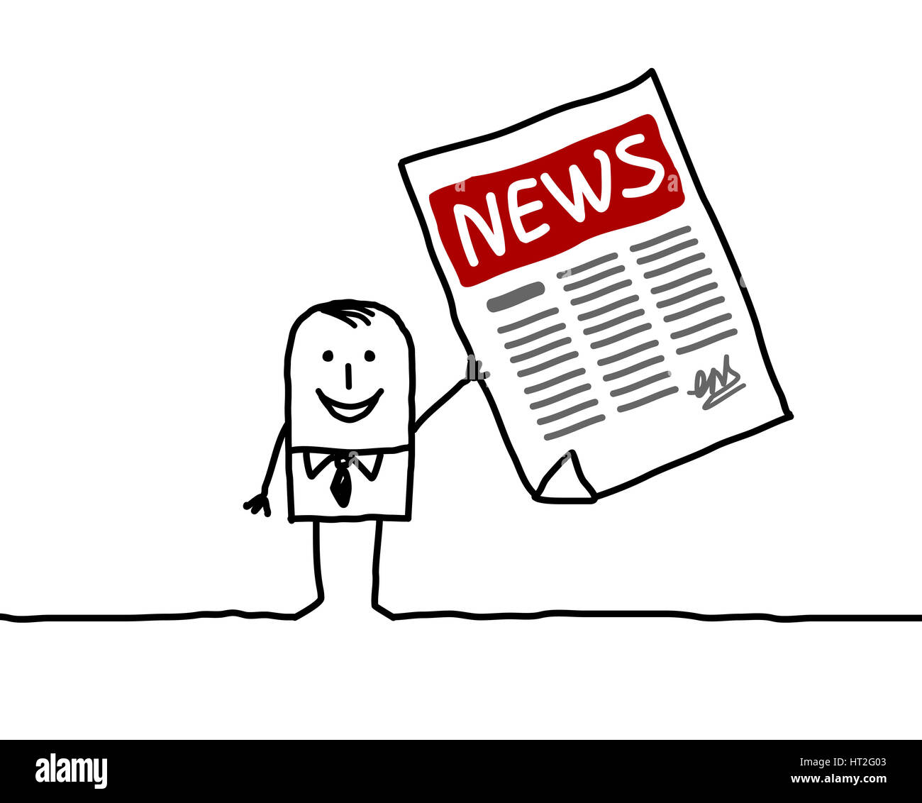 Cartoon characters man newspaper hi-res stock photography and images ...