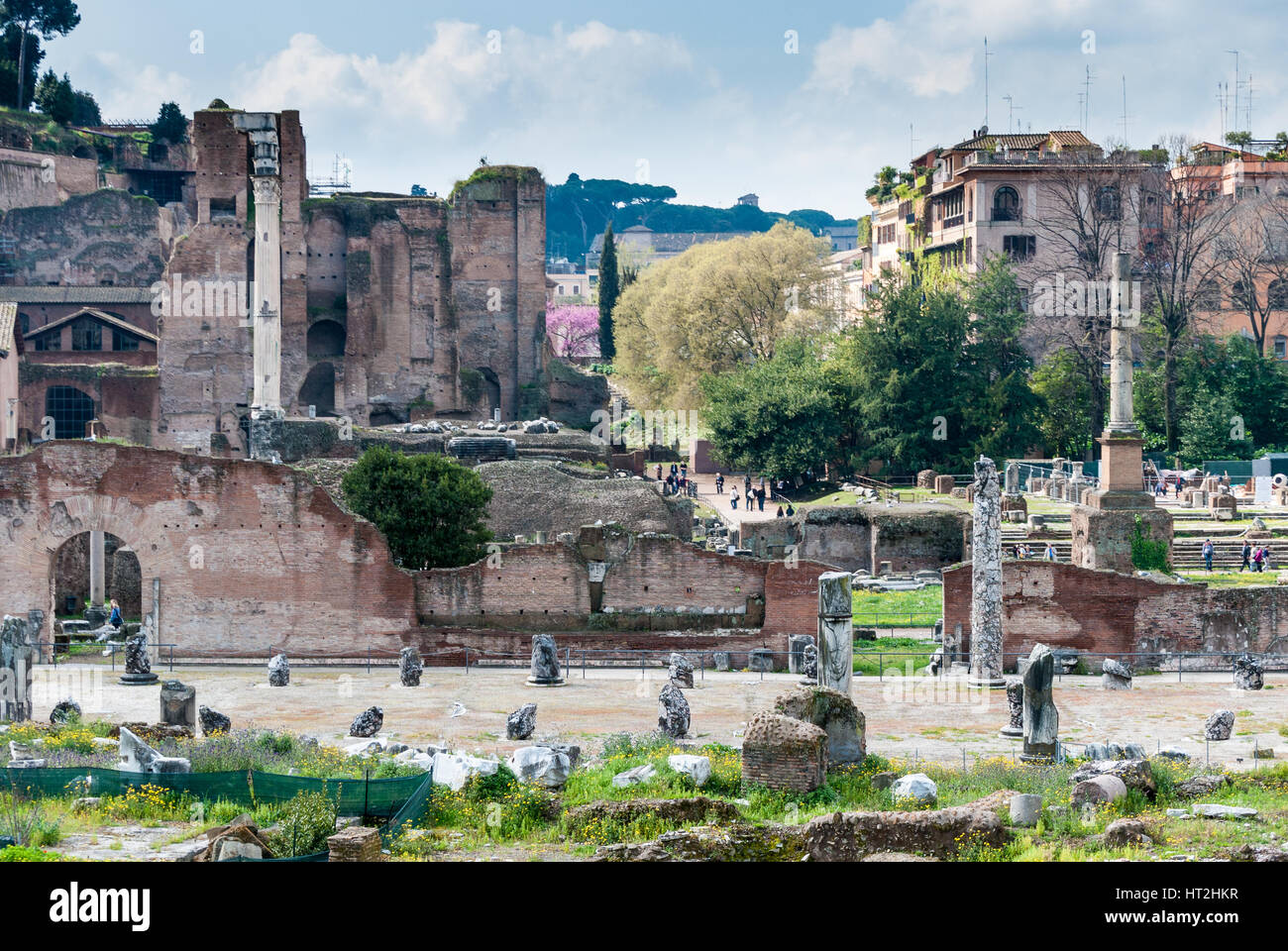 Remains of the Forum, the ancient Roman seat of power in the time of ...