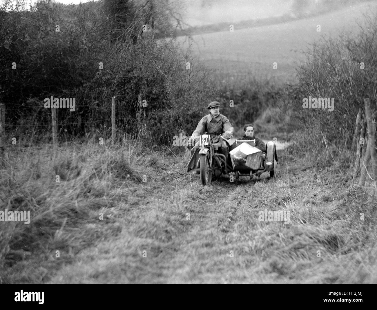 Sunbeam and sidecar competing in the Inter-Varsity Trial, November 1931 ...