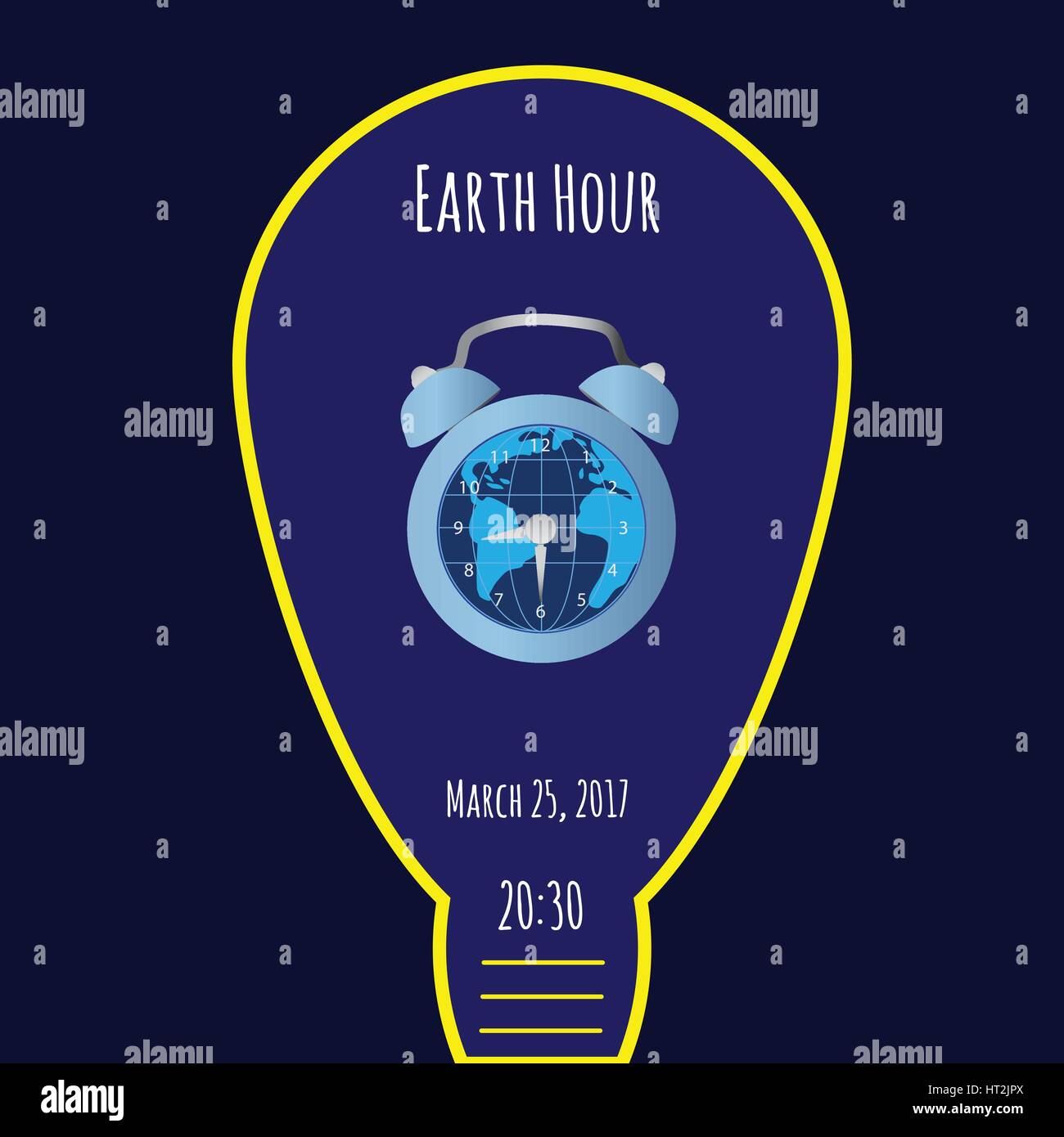 Earth Hour environmental movement illustration Stock Vector Image & Art ...
