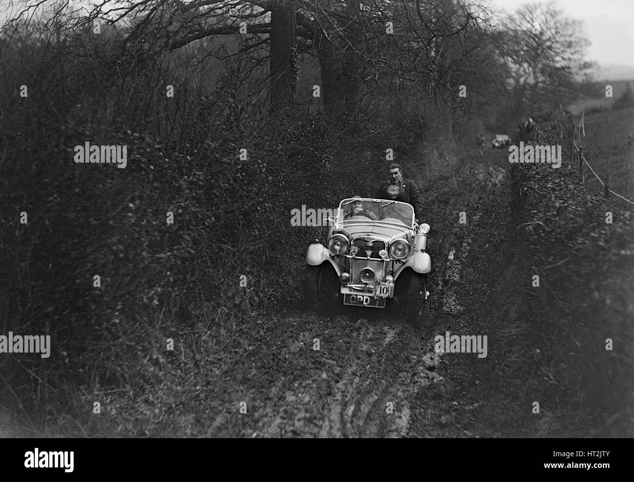 1935 1496 cc Singer Le Mans taking part in a motoring trial, 1936 ...