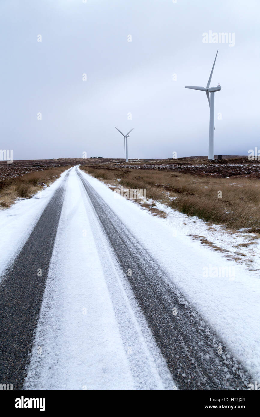 Wind Turbine Winter scene Stock Photo - Alamy