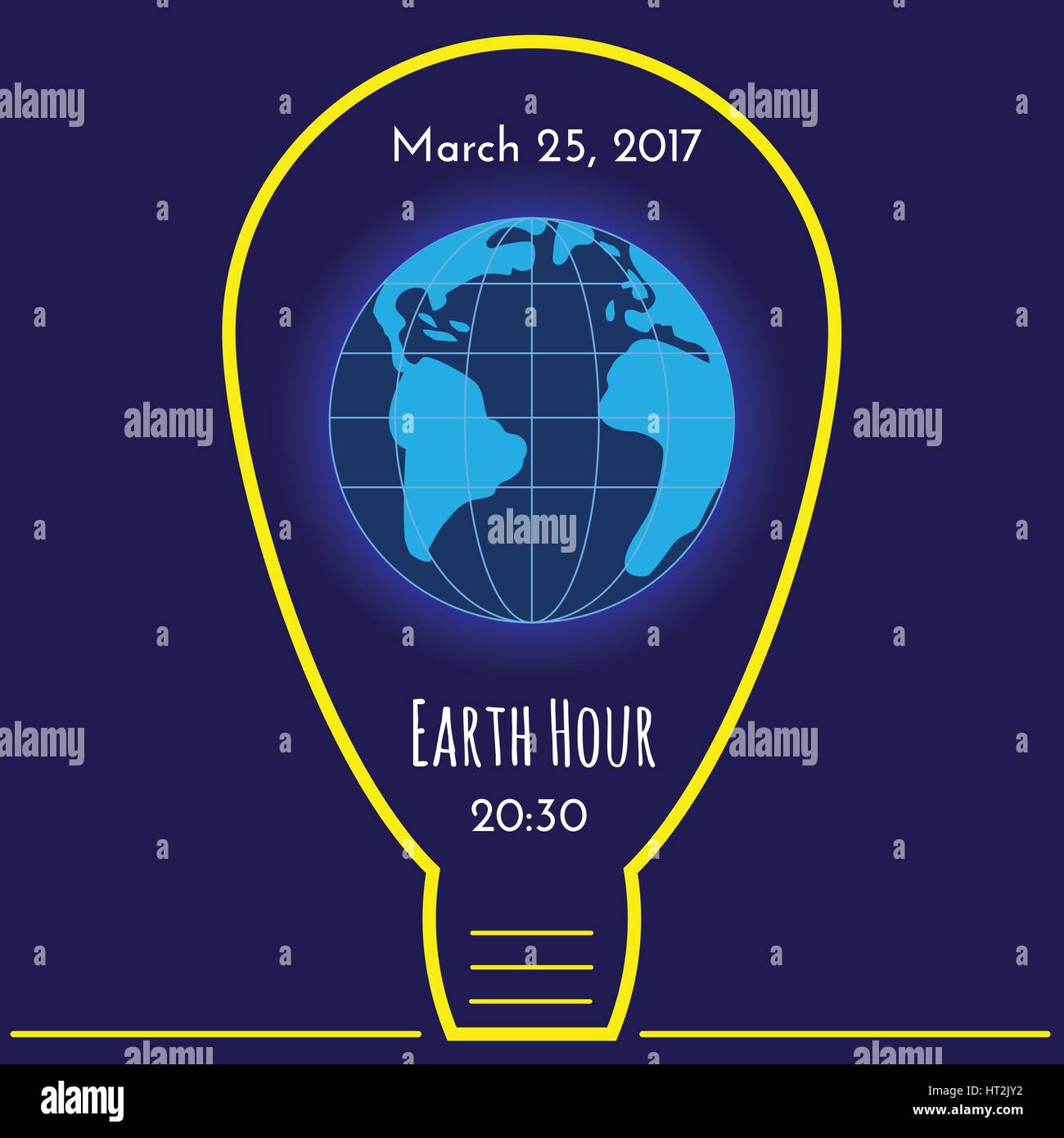 Earth Hour environmental movement illustration Stock Vector Image & Art ...