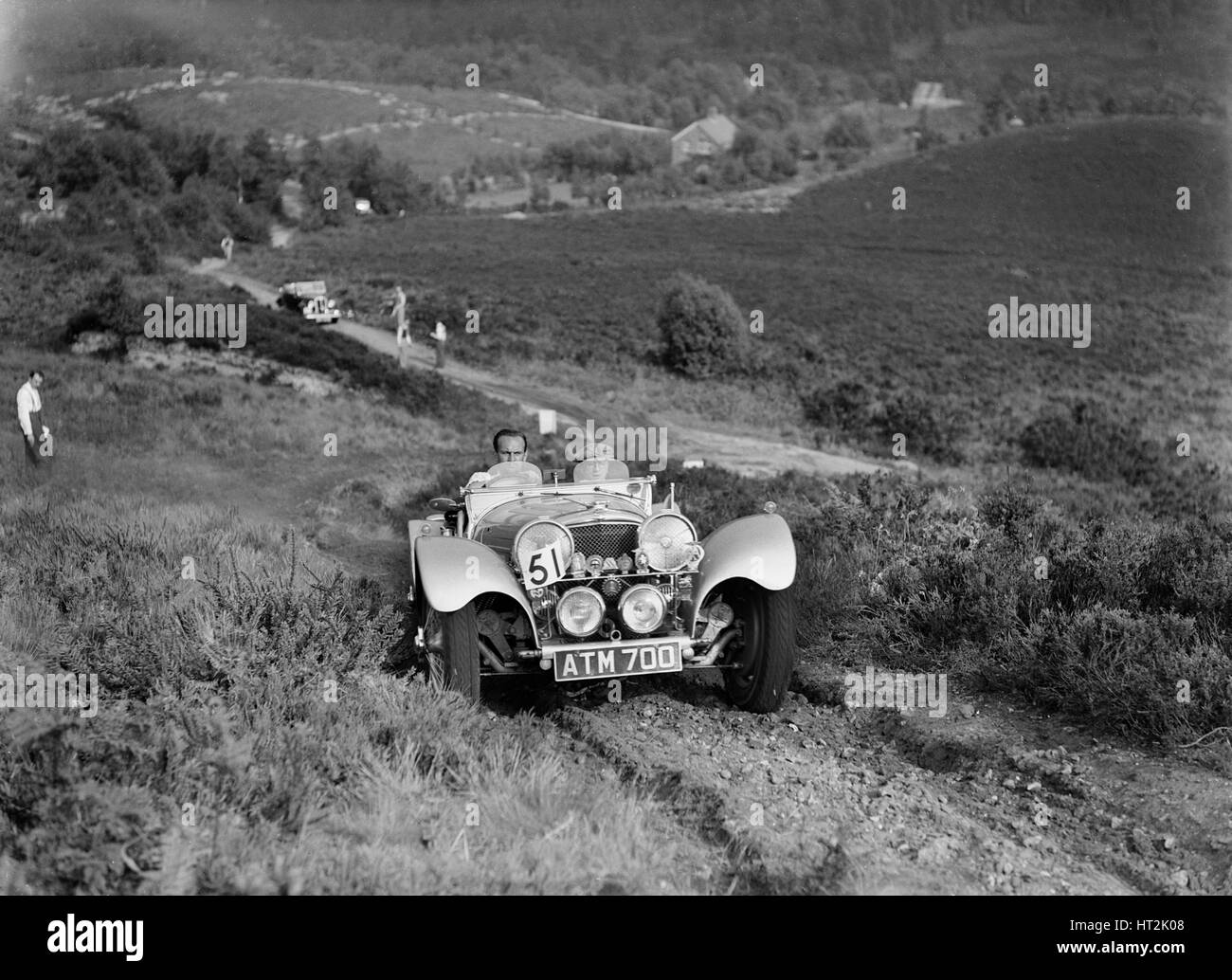 1936 Jaguar SS100 taking part in the NWLMC Lawrence Cup Trial, 1937 ...