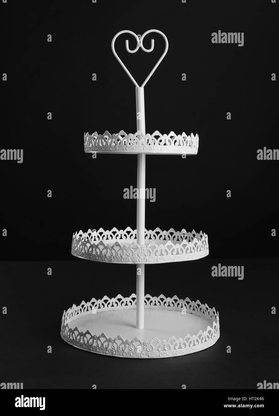 Front viewl of tray or three tier serving tray, macro view Stock Photo ...