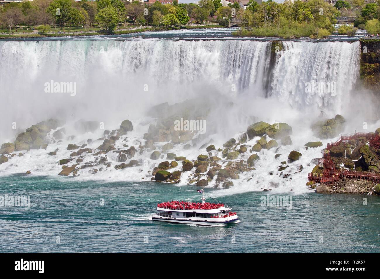 Beautiful photo of a ship near amazing Niagara waterfall Stock Photo ...