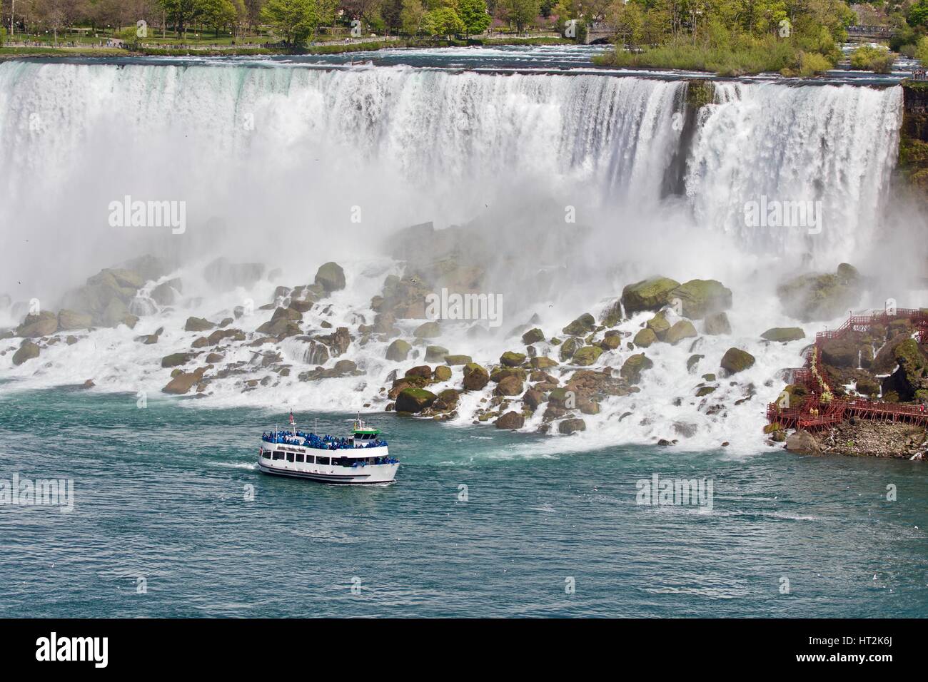 Beautiful photo of a ship near amazing Niagara waterfall Stock Photo ...