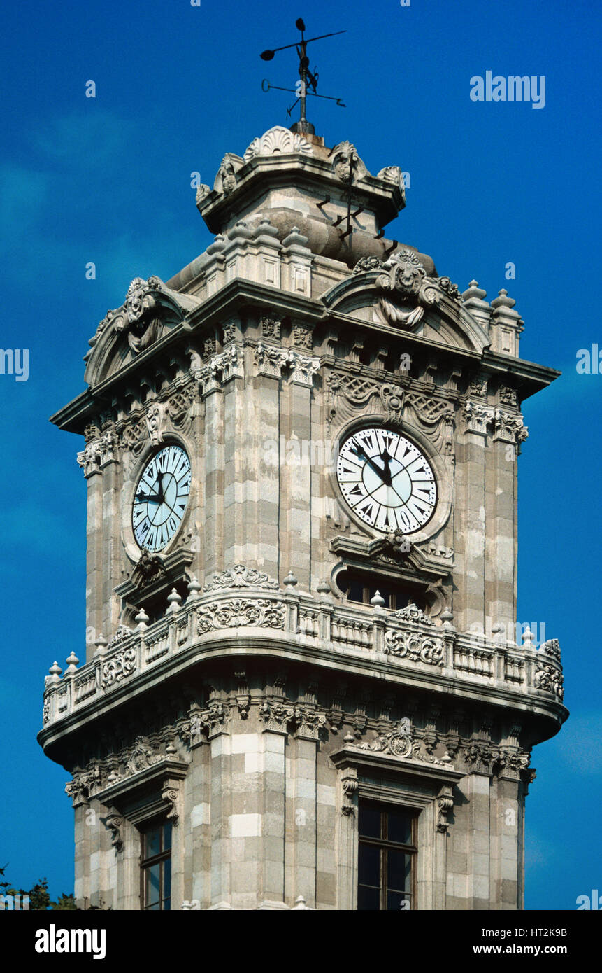 Baroque clock tower of dolmabahce hi-res stock photography and images ...