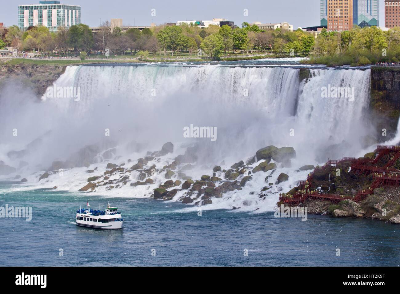 Beautiful photo of a ship near amazing Niagara waterfall Stock Photo ...