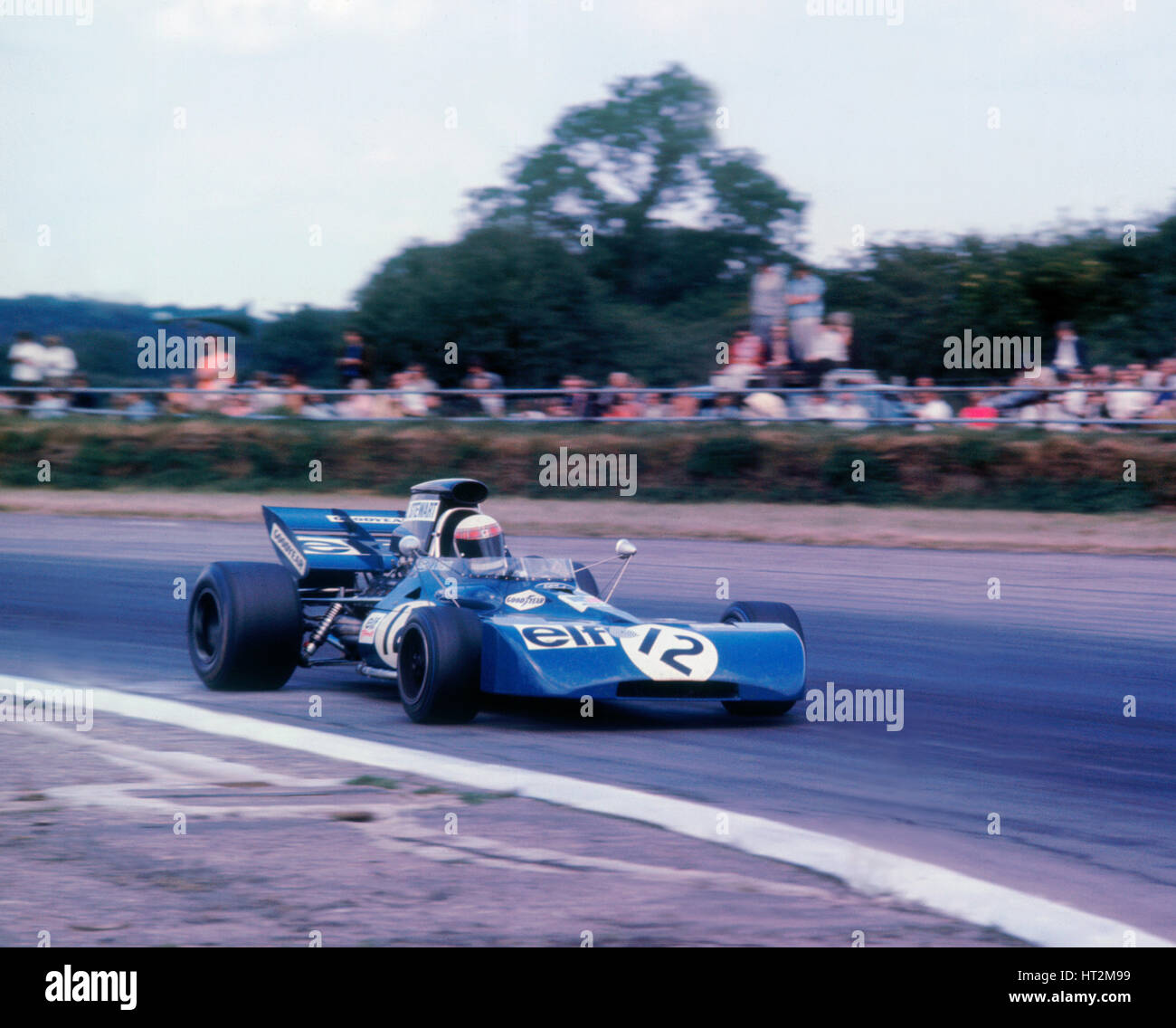 Tyrrell 003 driven by Jackie Stewart in 1971 British GP. Artist: Unknown Stock Photo - Alamy