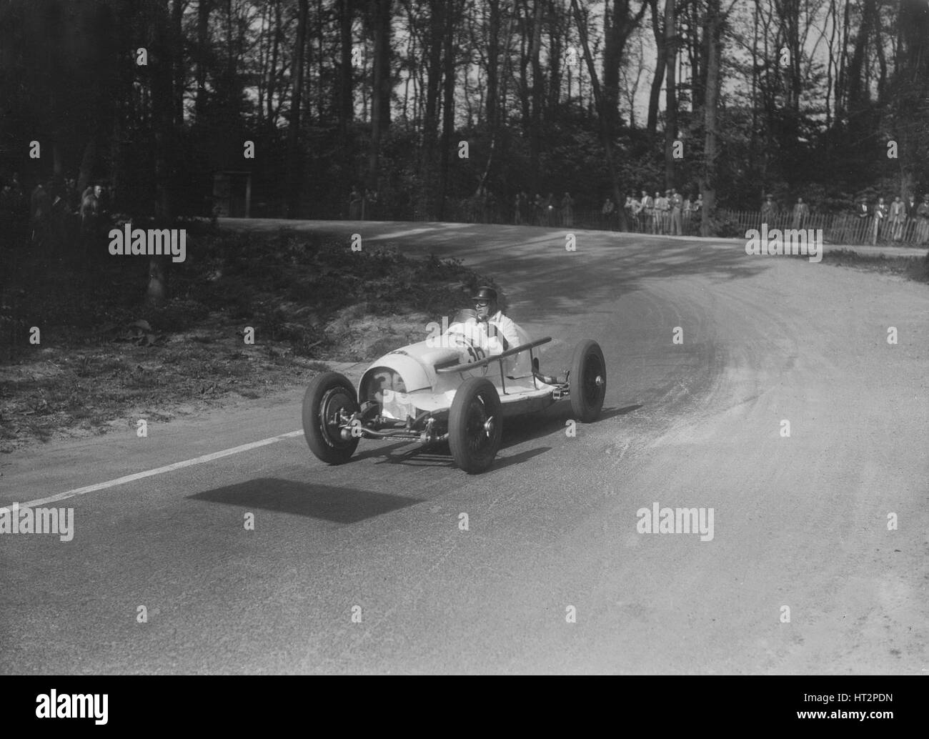 Riley offset-bodied single seater of Hector Dobbs racing at Donington ...