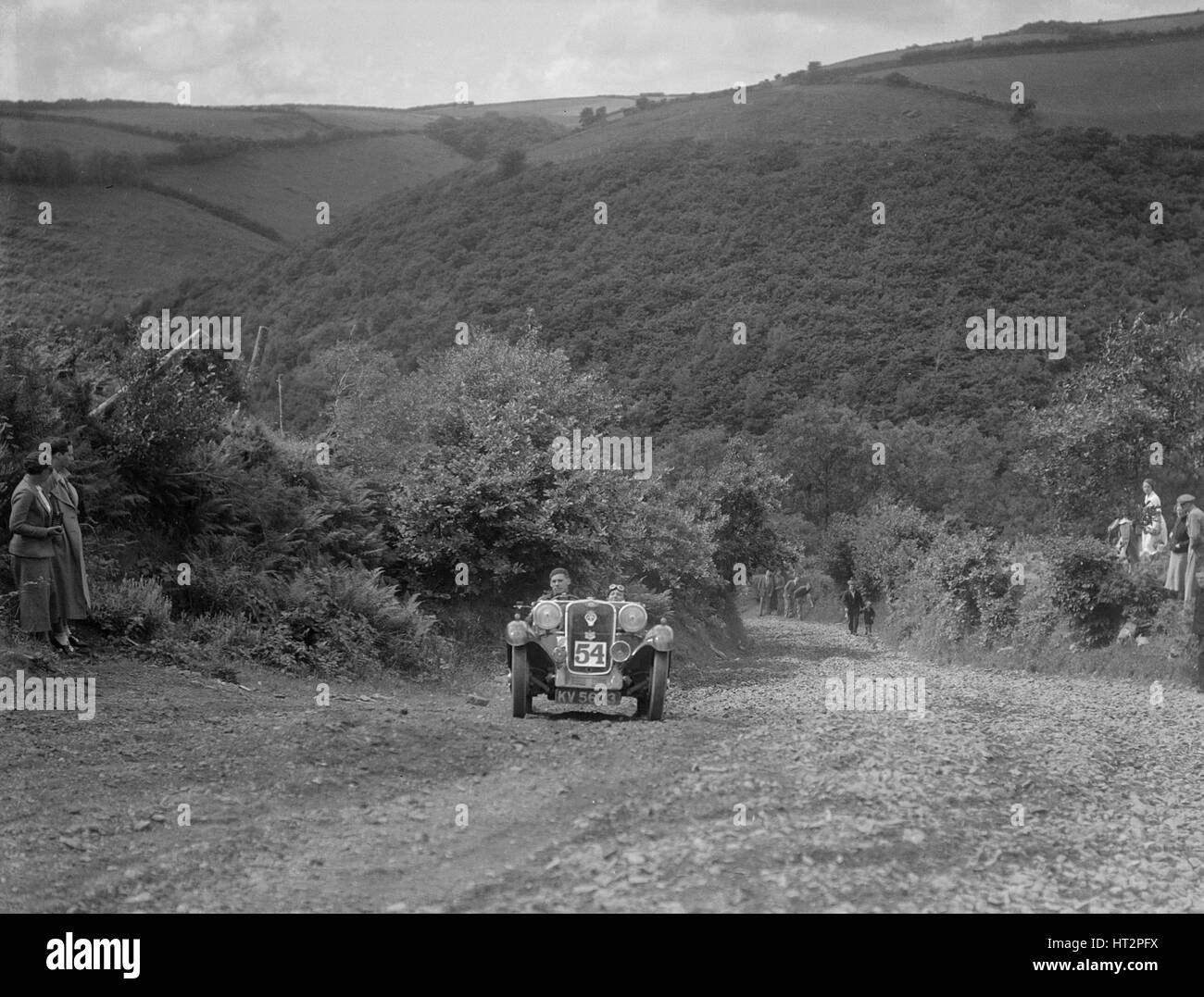 Singer 2-seater competing in the Mid Surrey AC Barnstaple Trial ...