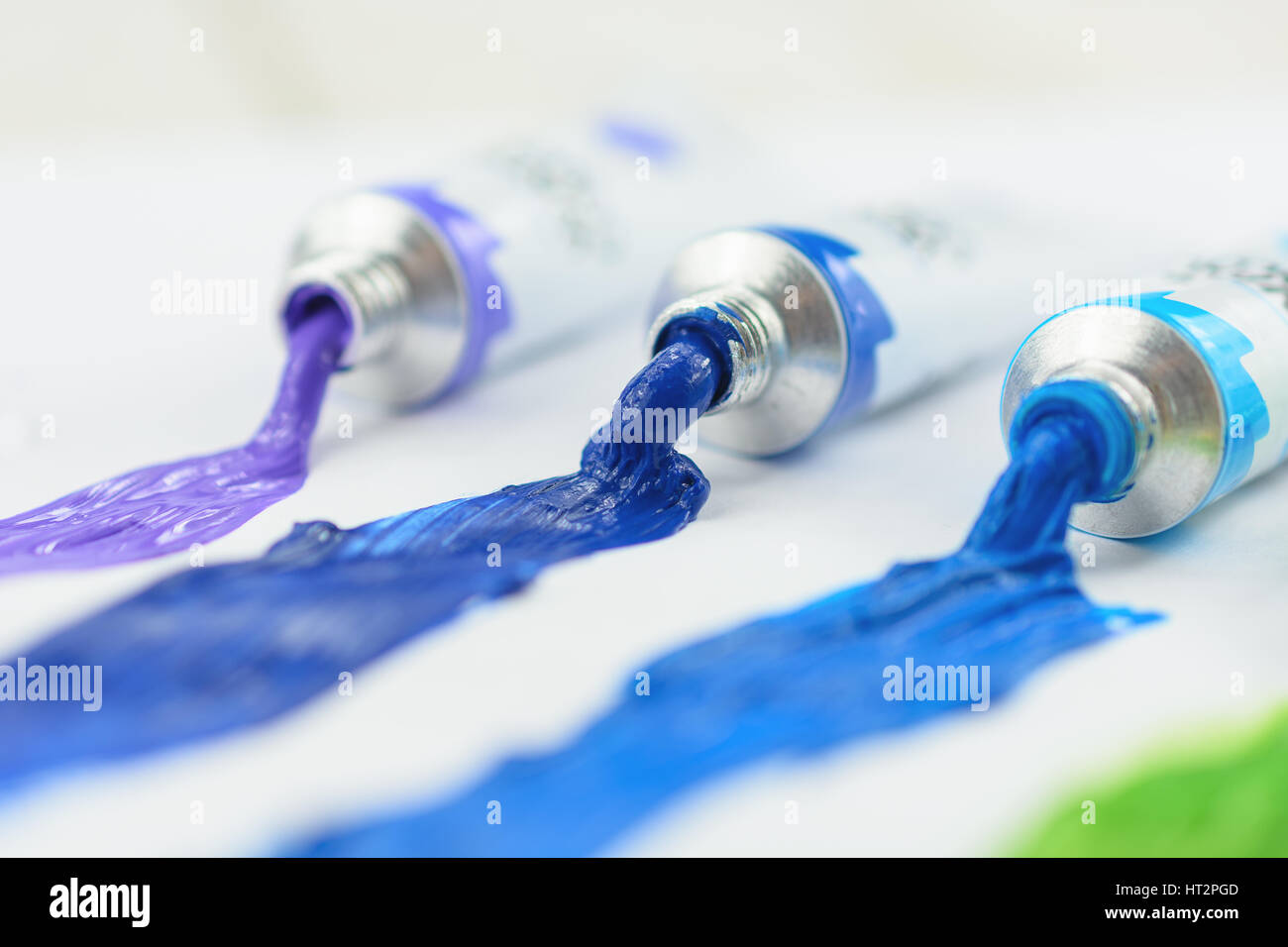 Colorful water colour in tubes on a white background Stock Photo - Alamy