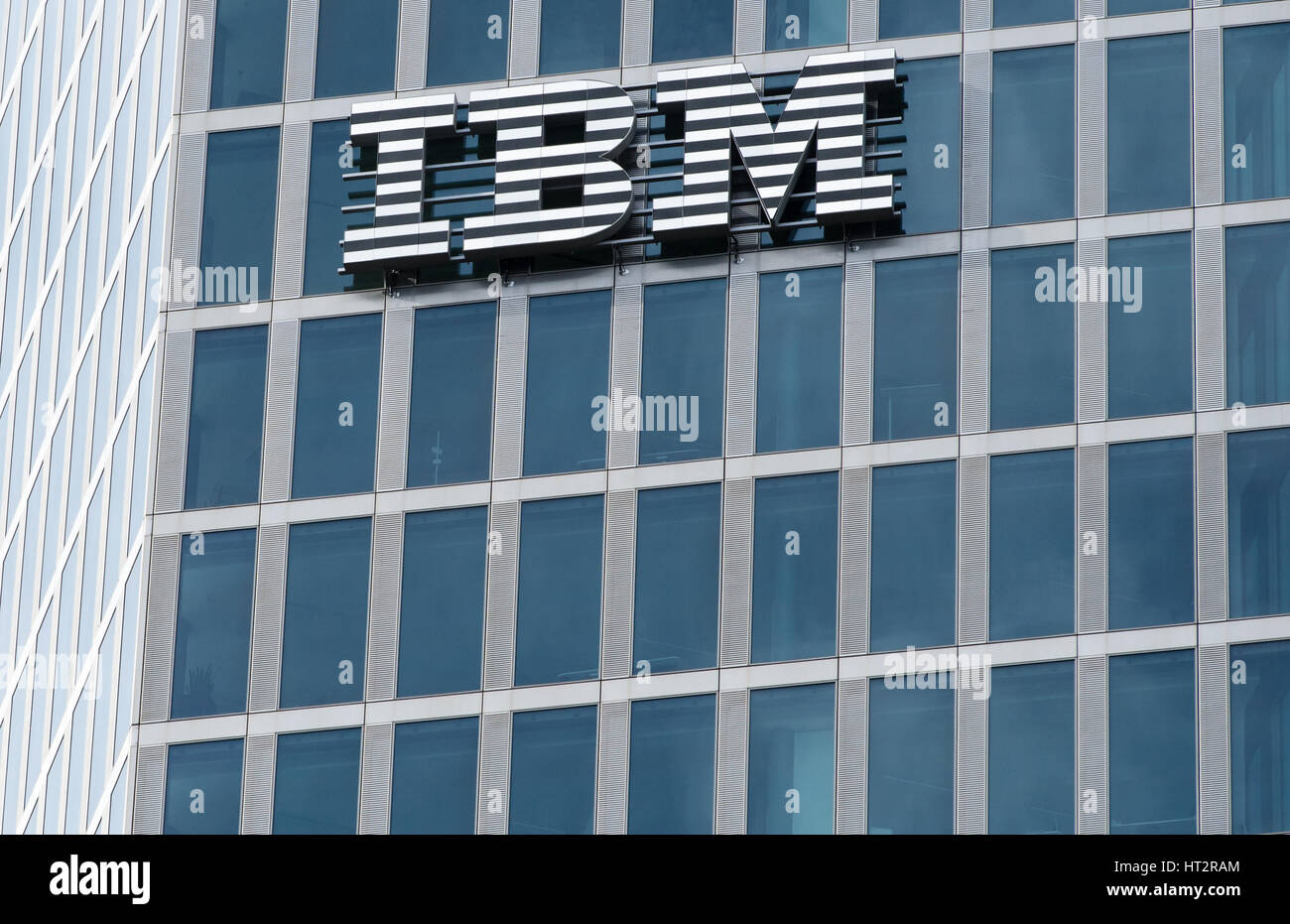 Munich, Germany. 6th Mar, 2017. The IBM logo on the Highlight Towers in ...