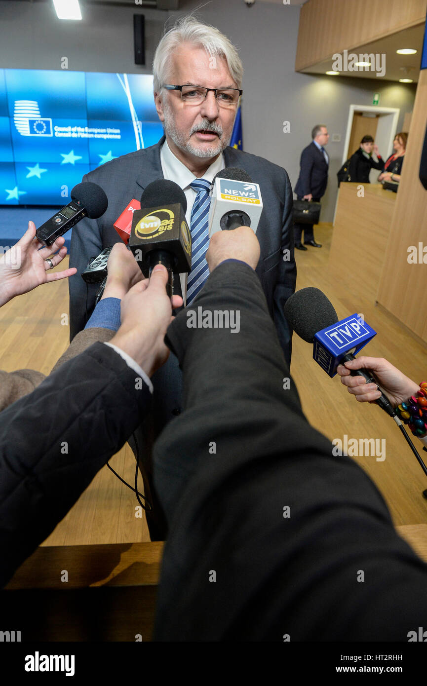 Brussels, Belgium. 6th Mar, 2017. Witold Waszczykowski, Polish Foreign ...