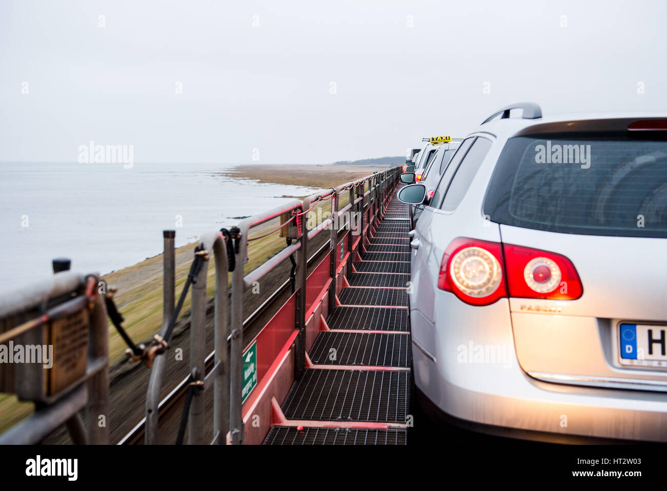 Sylt, Germany. 17th Feb, 2017. A car-carrying train operated by German ...